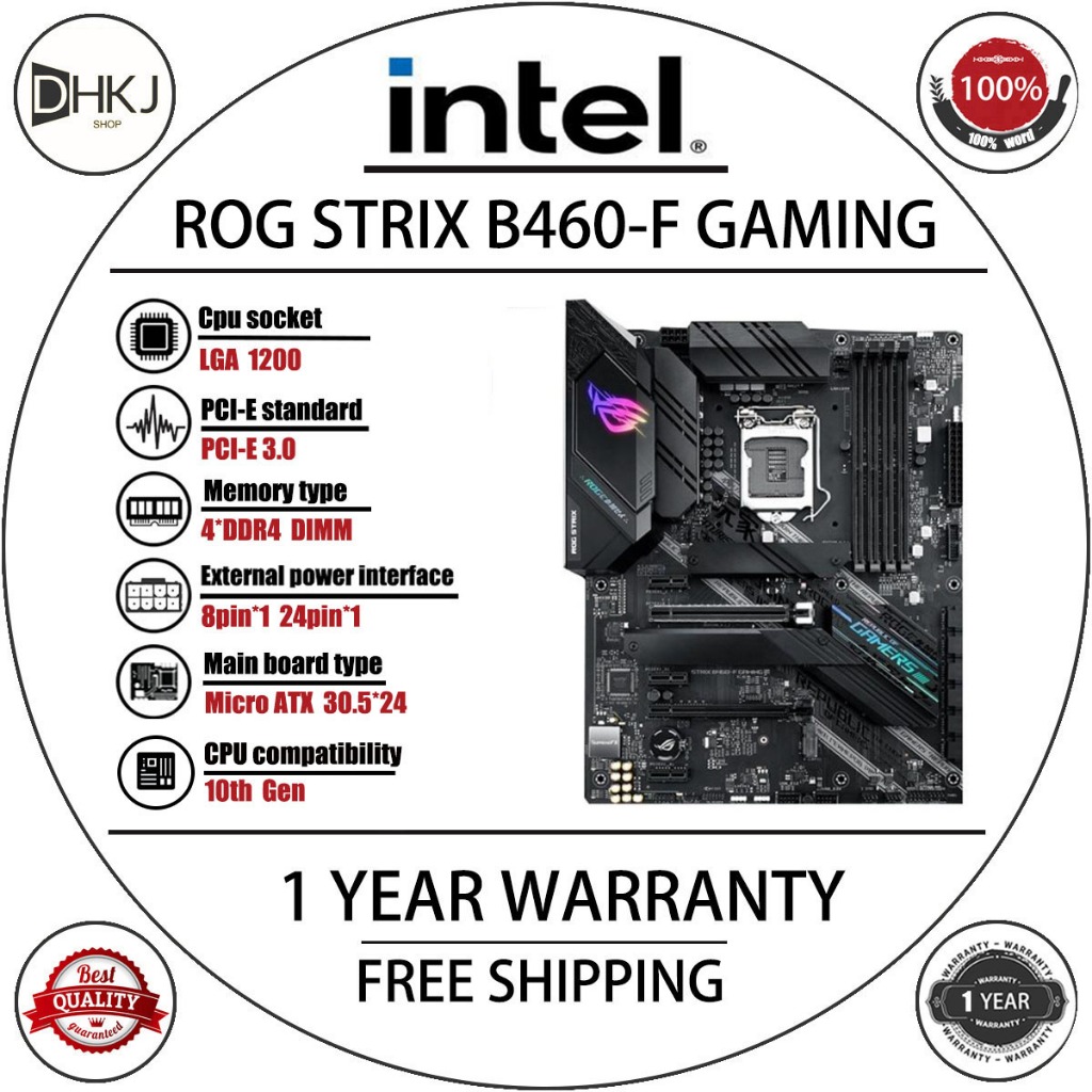 used ROG STRIX B460-F GAMING ATX Motherboard | LGA1200 Socket | Intel ...