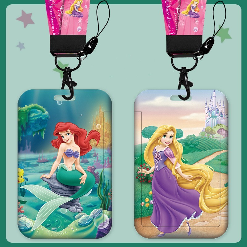 Cartoon Snow White Mermaid ID Card Holder With Lanyard | Shopee Philippines