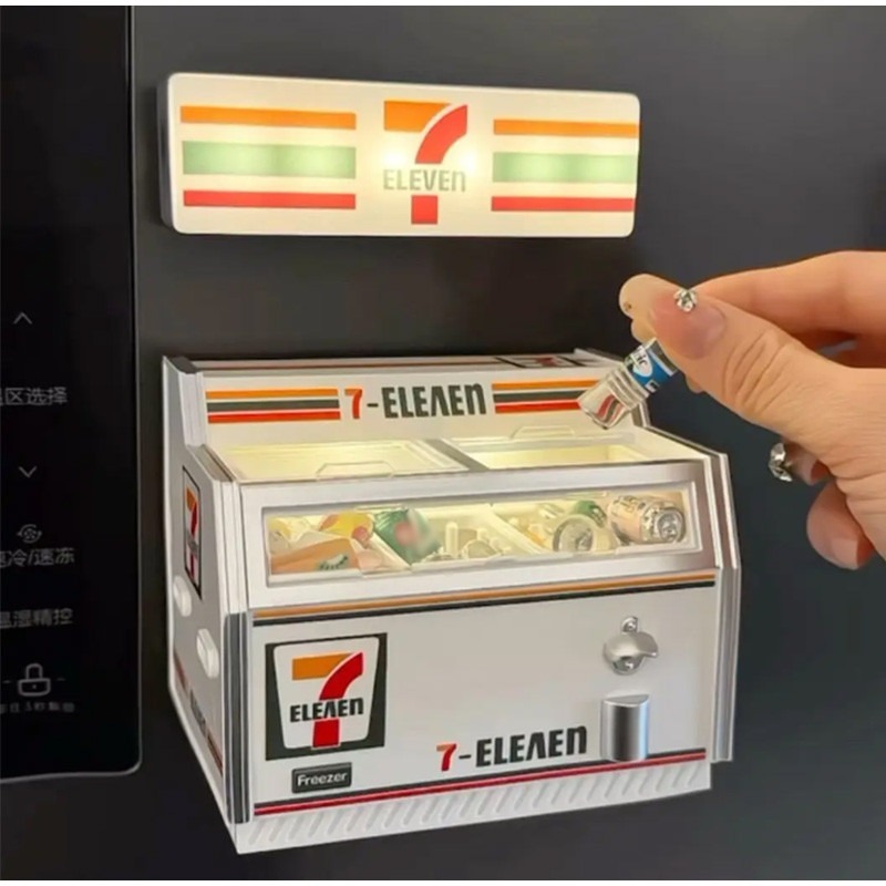 711 Convenience Store Miniature Horizontal Freezer Refrigerator ...