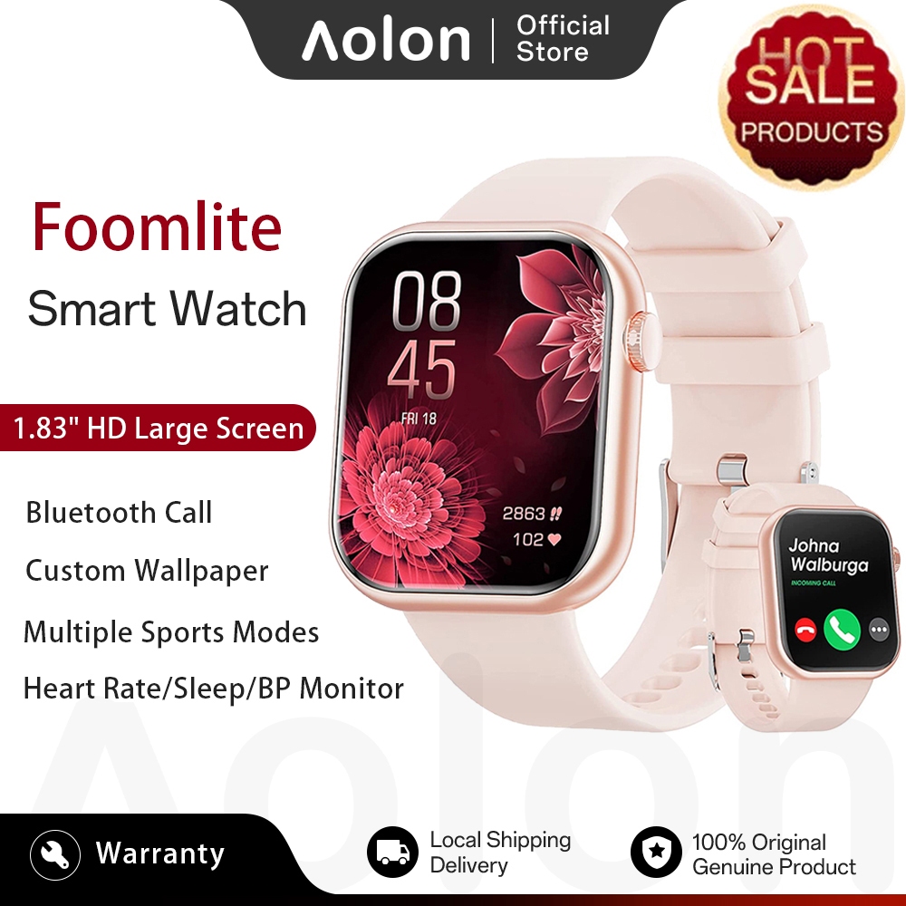 Aolon Foom Lite 1.83 inches Smart Watch Bluetooth Call Watch for Woman Man Blood Pressure ...