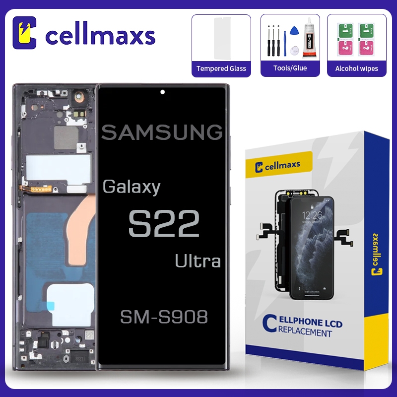 For SAMSUNG Galaxy S22 Ultra 5G SM-S908 S908 AMOLED LCD Touch Screen ...