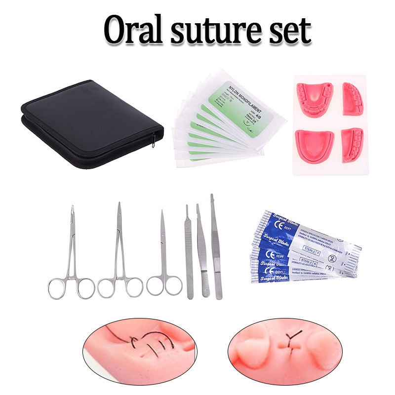 Dental Wound Suture Practice Kit Nylon Silk with Skin Pad Model ...