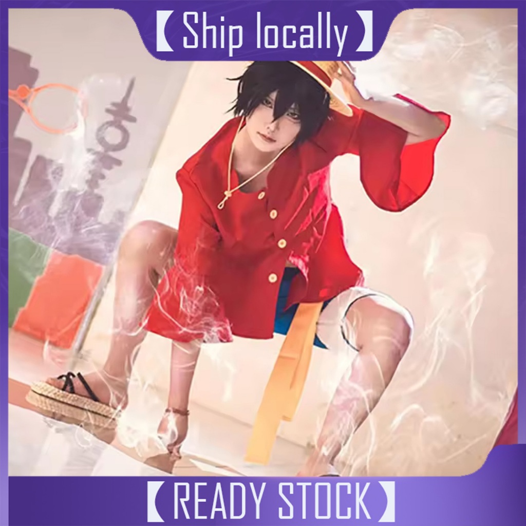 One Piece Japanese Anime Monkey D. Luffy Costume Comic with Role Play ...