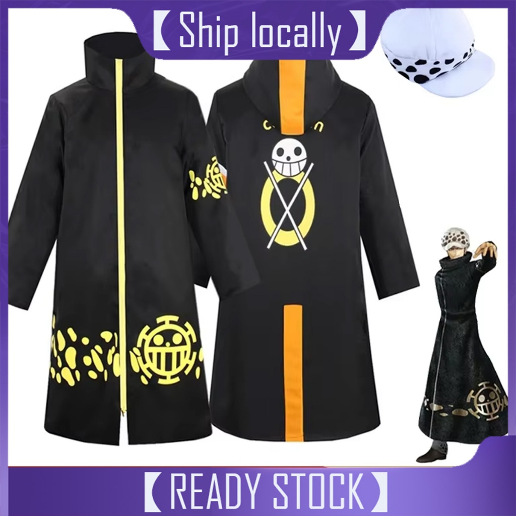 One Piece Trafalgar Law Halloween Cosplay Costume Hat Sword Black ...