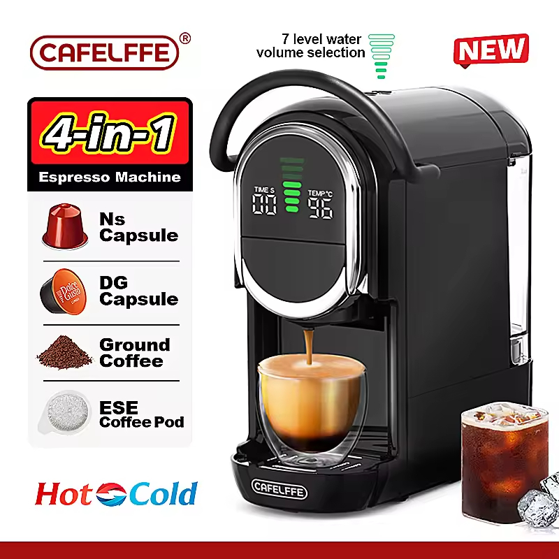 Cafelffe 4 IN 1 Capsule Coffee Machine Hot Cold Coffee Maker For ...