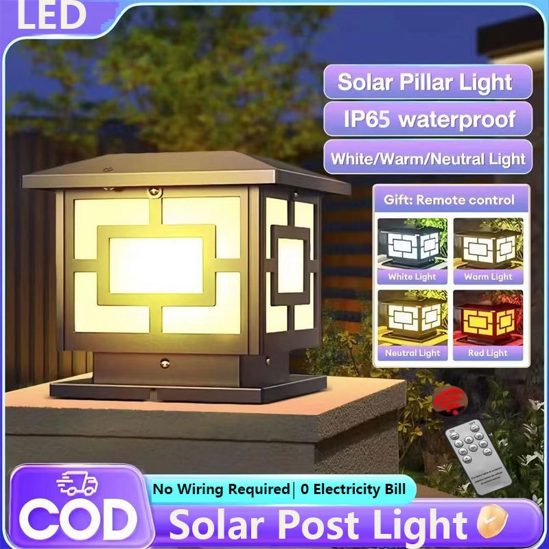 Solar Post Light Outside Lighting Led Pillar Lamp Outdoor Waterproof ...