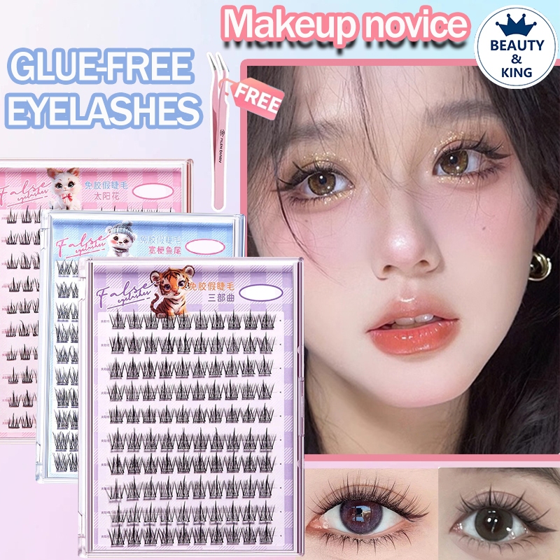 Bqi Glue-Free Removable 120 Cluster 10mm Eyelashes Large Capacity 10 ...