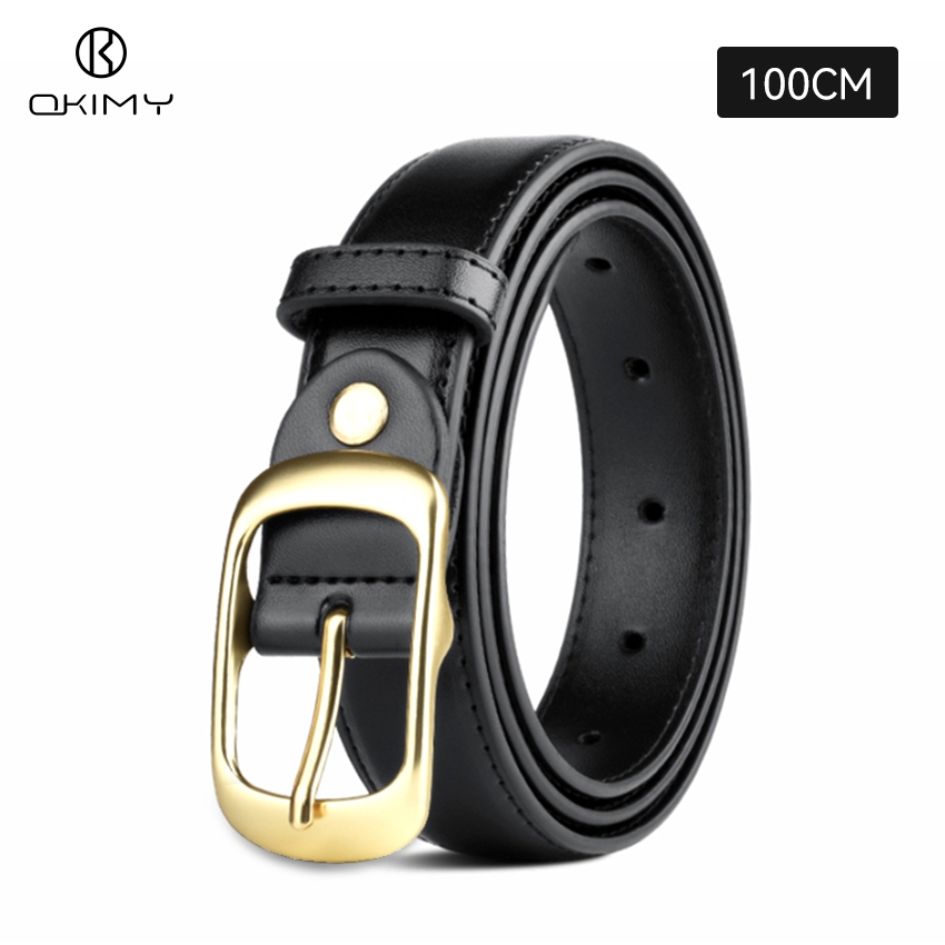 OKIMY Fashion Women Retro Belt Elegant Slim Cow Leather Belt Adjustable ...
