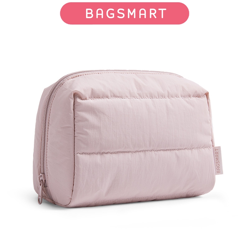 BAGSMART Makeup Bag Travel Cosmetic Bag Wide-open Pouch Puffy Padded ...