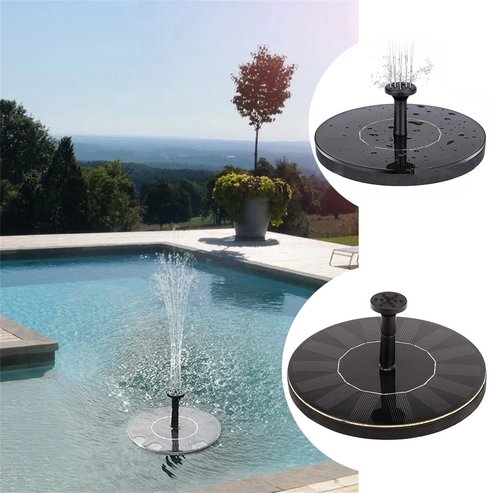 Solar Fountain with 4 Nozzles Round Outdoor Garden Pool Floating ...