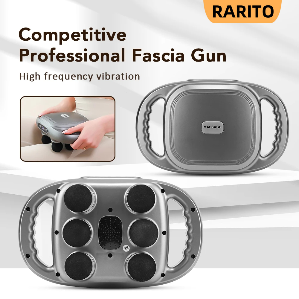RARITO Professional Massage Gun 4/6-Heads Grade Wireless Waist Back ...