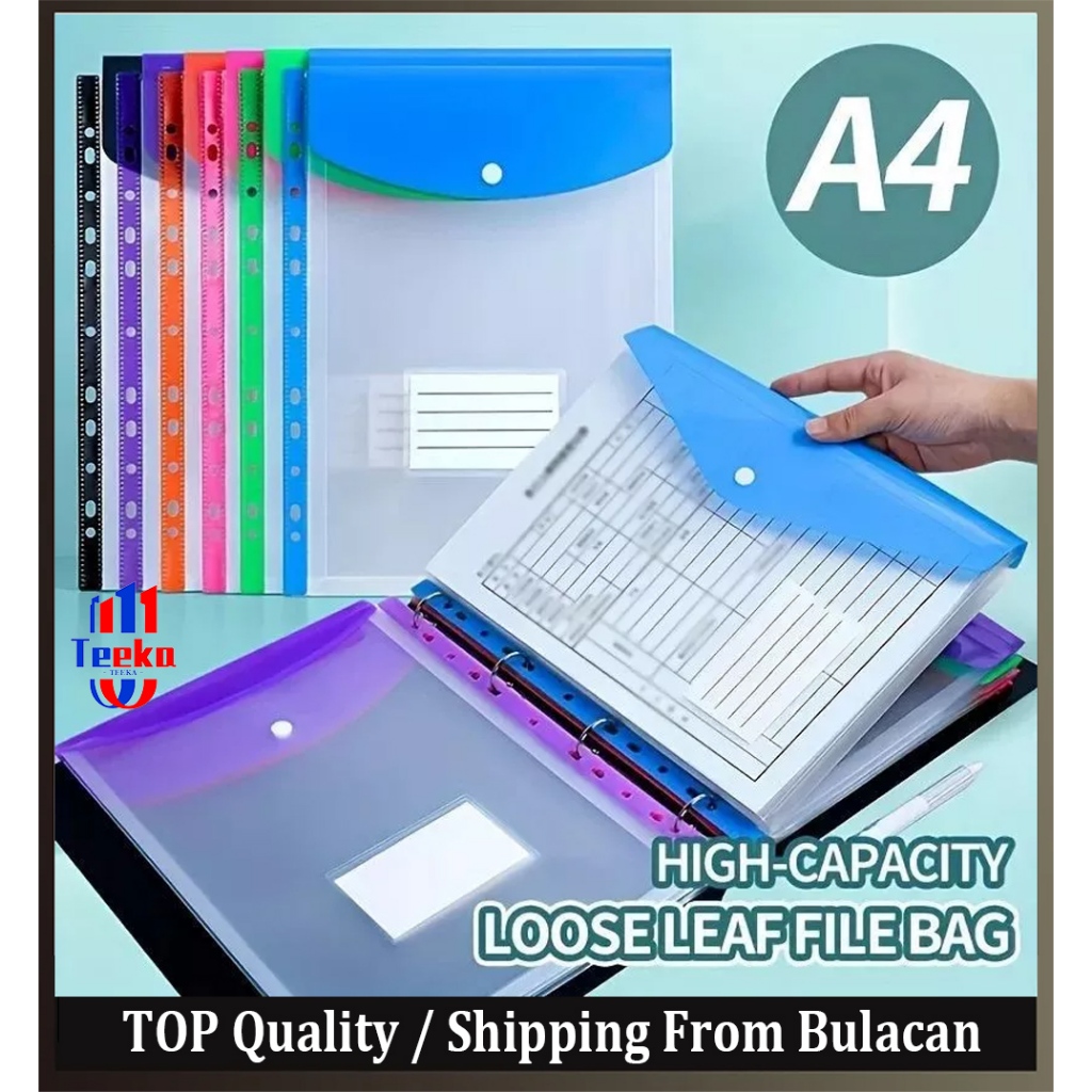 TEEKA 6 Pcs Binder Folders, Plastic Binder Pocket, A4 6 colors ...