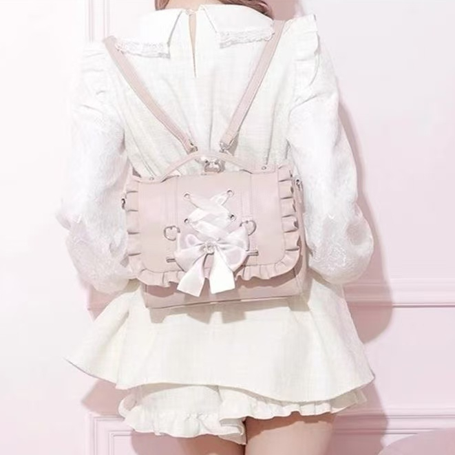 Japanese Handbag Lolita Bow Love Shoulder Diagonal Cross Backpack ...