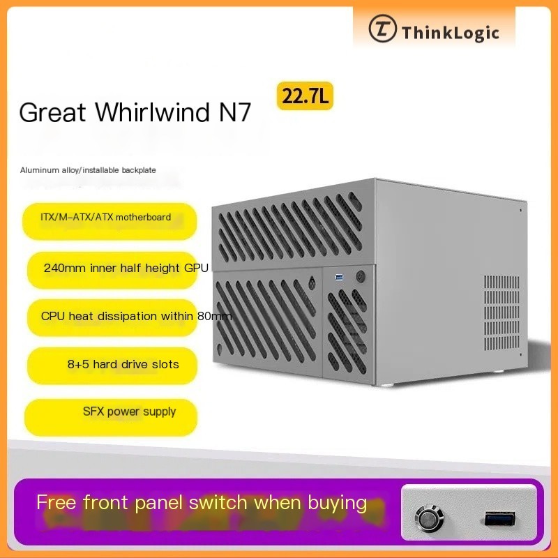 Gaumey N7 NAS Case 8-Bay+5-Bay Aluminum Support ITX/MATX/ATX 240 Water-Cooled SFX Power ...