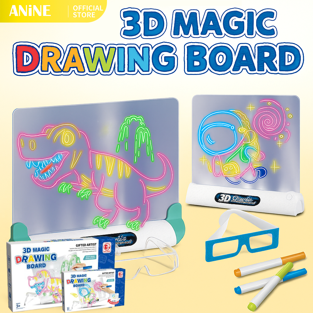 【NEW】3D Magic Drawing Board Dinosaur & Astronaut Theme LED Glow For 3+ Kids | Shopee Philippines