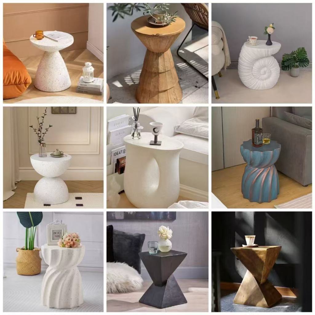 Nordic Simple Art Geometric Side Table Living Room Coffee Table Study ...