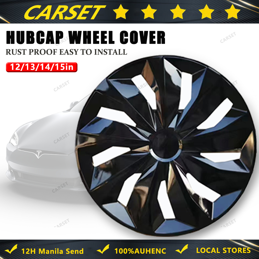 Universal Hub Cap 4 PCS Full Set - All Black R12 R13 R14 R15 | Fits Toyota Vios L300 NV350 ...
