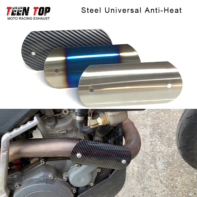 Carbon Fiber Exhaust Anti Heat Guard Cover Universal Motorcycle Exhaust ...