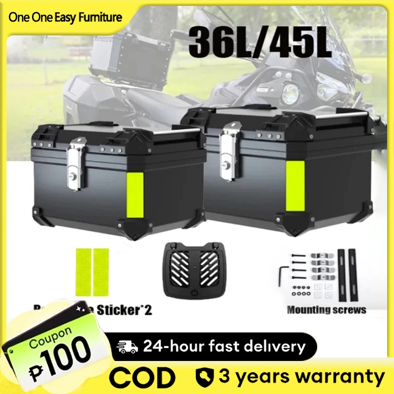 RXR Hard Plastic Top Box 45L Motorcycle Storage Box Helmet Box Model ...