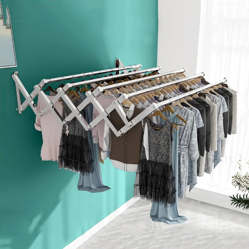【Fast Delivery】3/4/5 Bar Sampayan Foldable Stainless Steel Wall Mounted ...