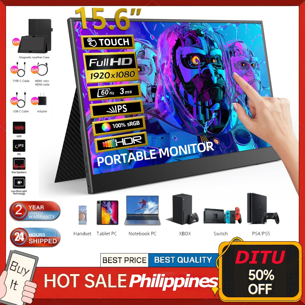 【Philippines In Stock】DITU 14''/15.6'' Ultra Slim Portable Monitor ...