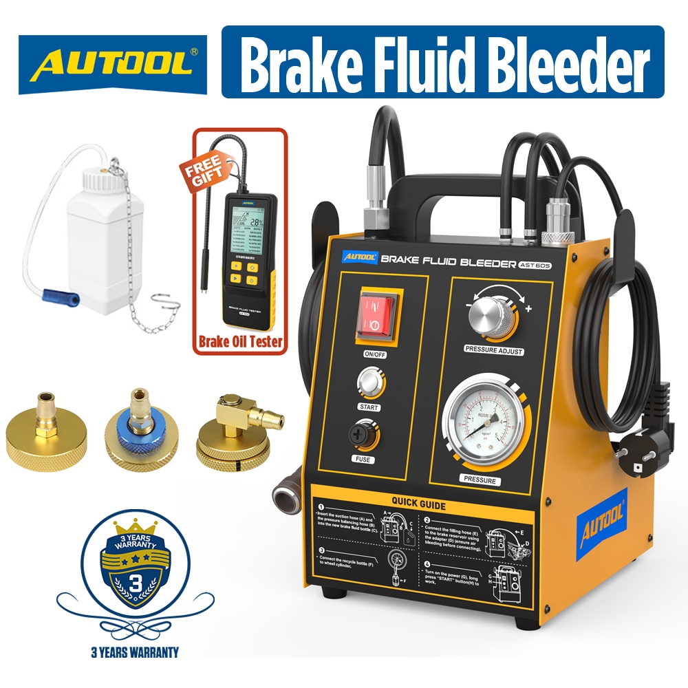 AUTOOL AST605 Brake Fluid Bleeder Kit Brake Oil Replacement machine Car ...