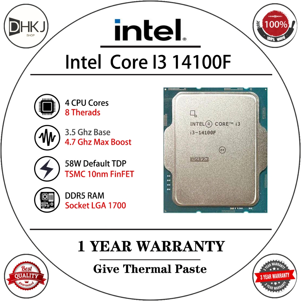 USED Intel Core i3-14100F Desktop Processor 4 Cores 8 Threads Up to 4 ...