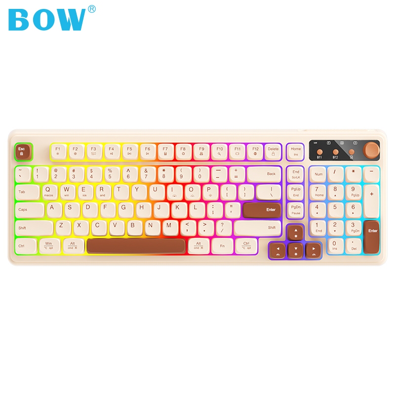 BOW K520 Series Rechargeable Ergonomic Gaming Keyboard RGB Backlight ...