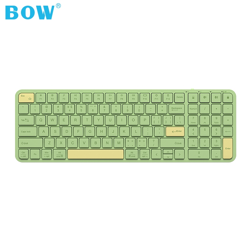 BOW Slim HD363CL-2 Dual-mode keyboard Type-C Rechargeable Green Cute ...