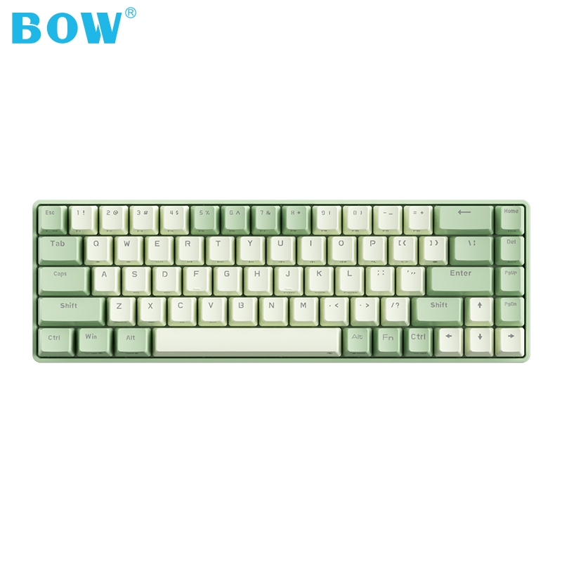 BOW G62D Mini Dual-mode Mechanical Keyboard 2.4G USB BT Wireless White ...