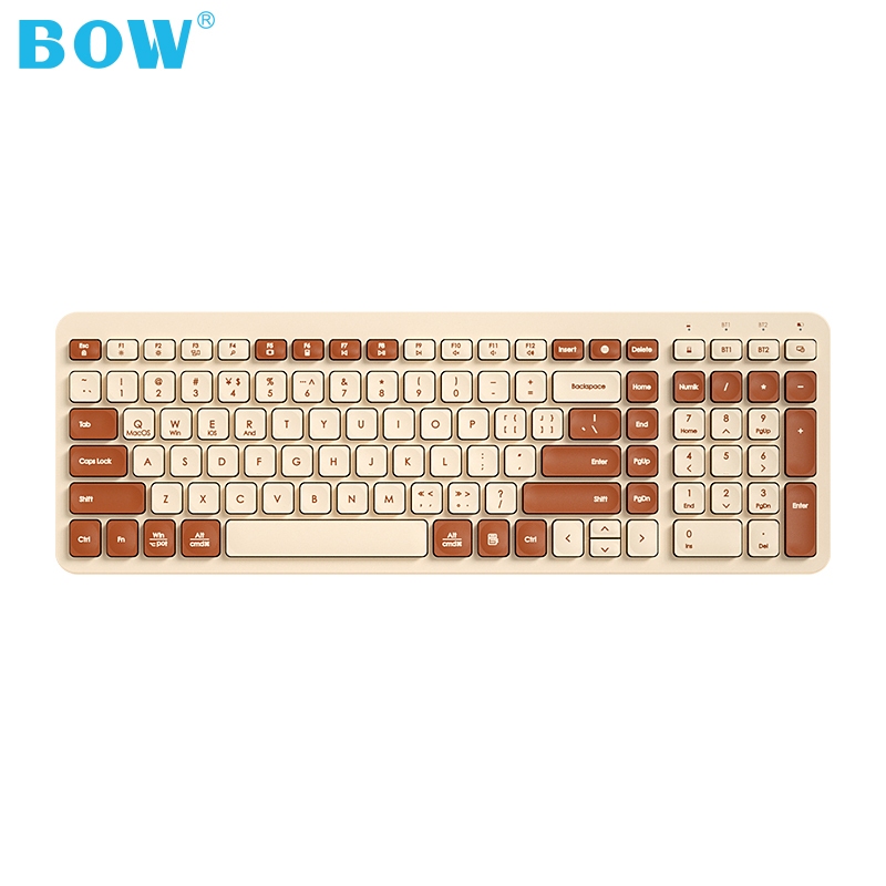 BOW K680D Wireless Bluetooth Dual-Mode Keyboard 106 Keys BT Silent Keys ...