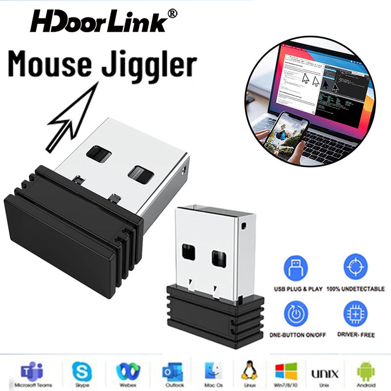 HdoorLink USB Mouse Jiggler Mouse Mover Undetectable Automatic Mouse ...