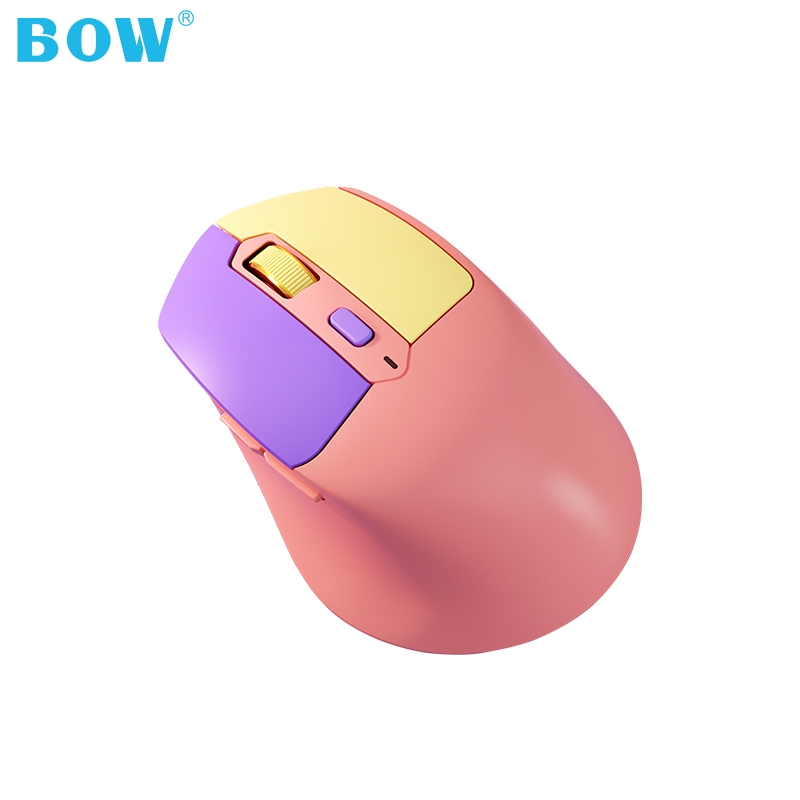 BOW MW360L Ergonomic USB Wireless Mouse Green Pink Rechargeable 2.4G ...