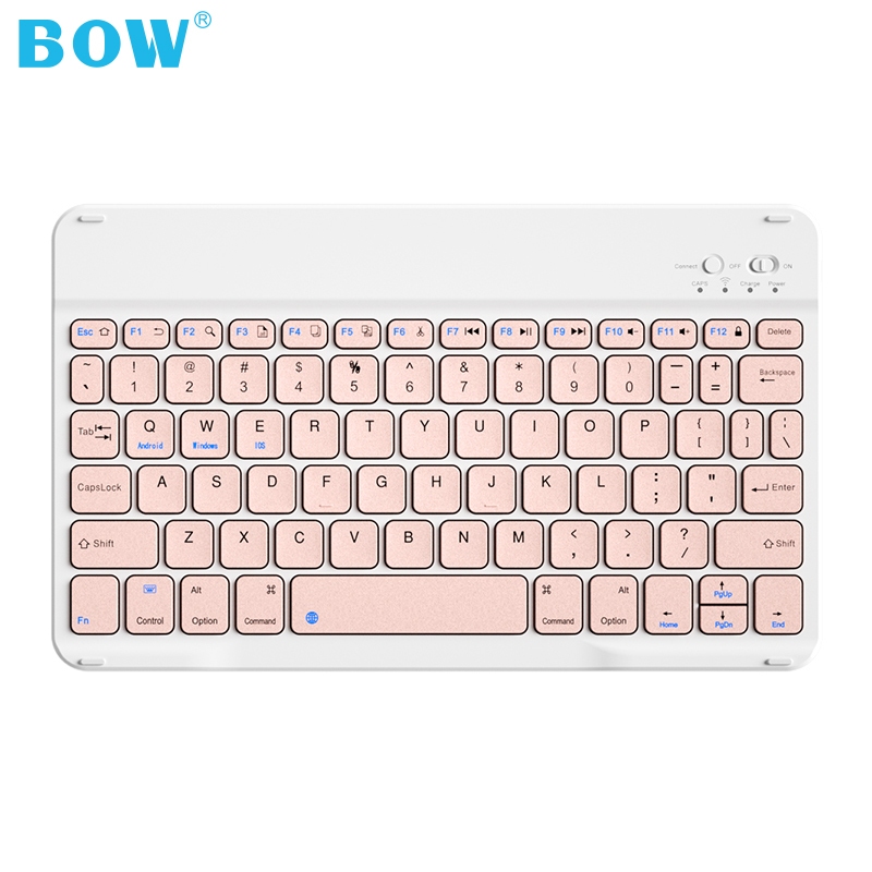 BOW X12 Mini Portable Wireless Keyboard Rechargeable White Pink Purple ...
