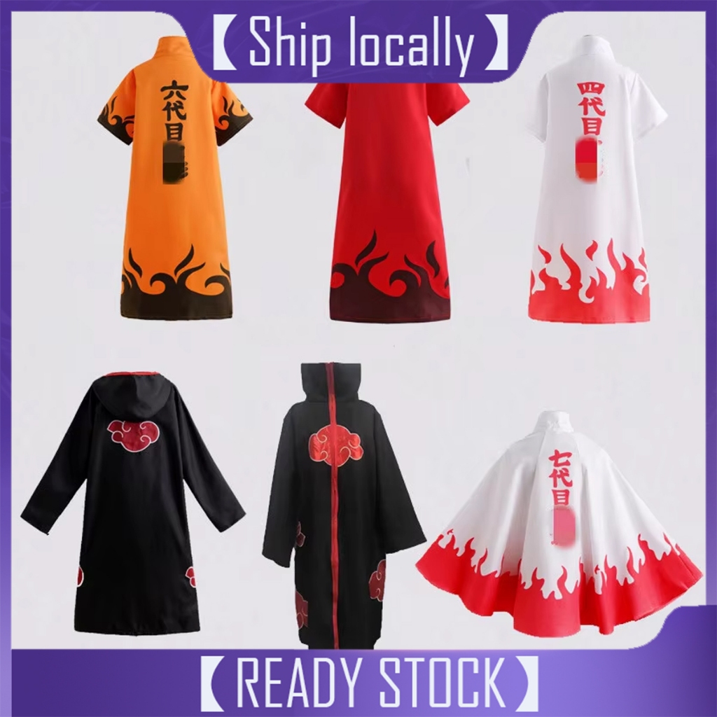 Anime Hokage 4th 6th Akatsuki Cosplay Ninja Costume Cloaks Headband ...