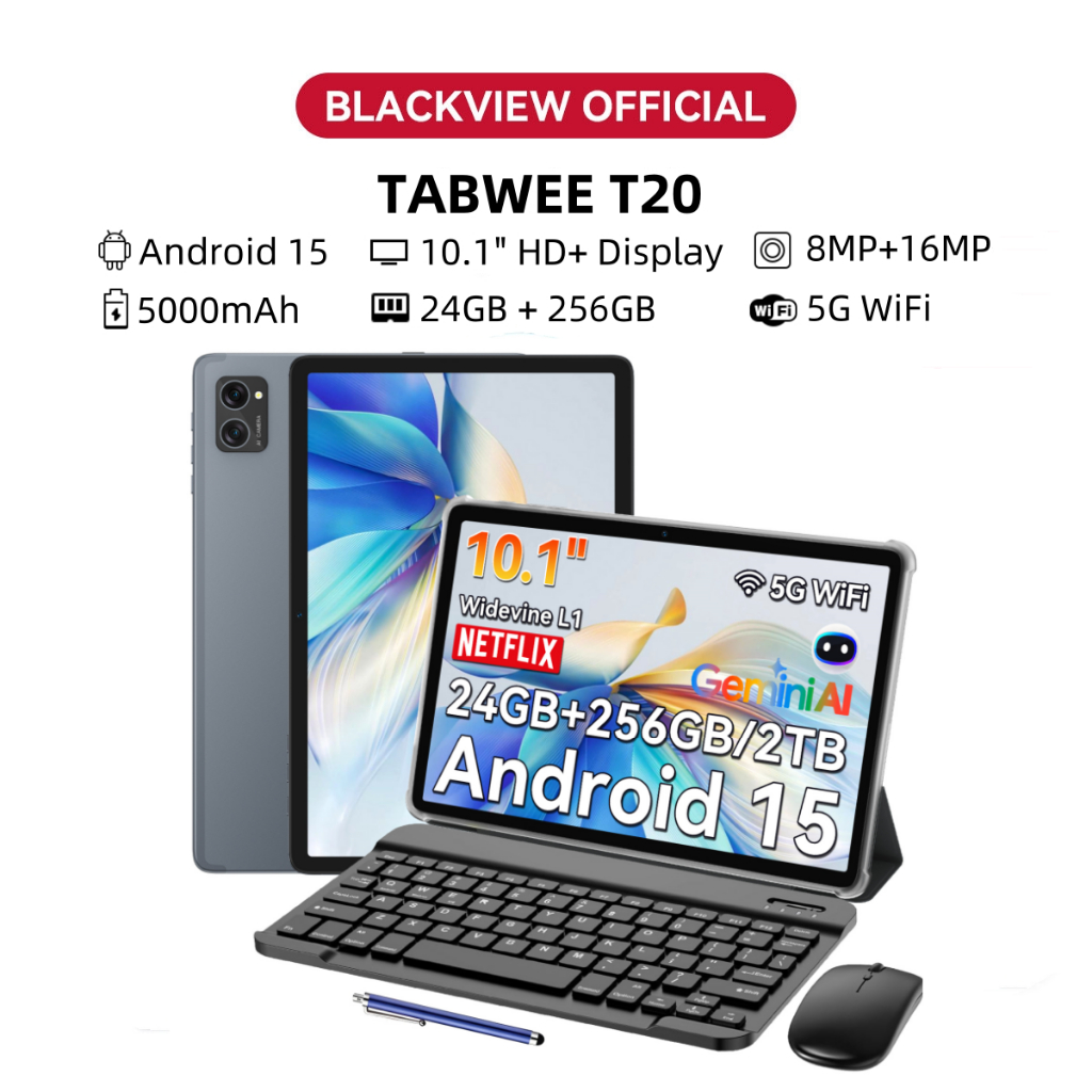 【Freebies Set】 Blackview Tabwee T20 AI Tablet 24GB+256GB 10.1" HD+ ...