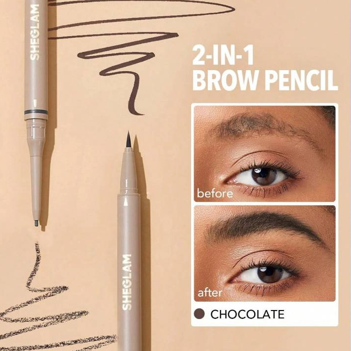SHEGLAM 2-In-1 Brow Pencil Waterproof Liquid Eyebrow Pen Natural Brow ...