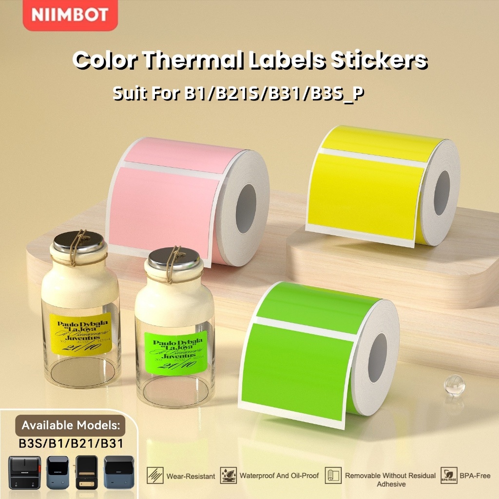 NIIMBOT color thermal label paper Adhesive label Waterproof, oil, tear resistant label Life tag ...