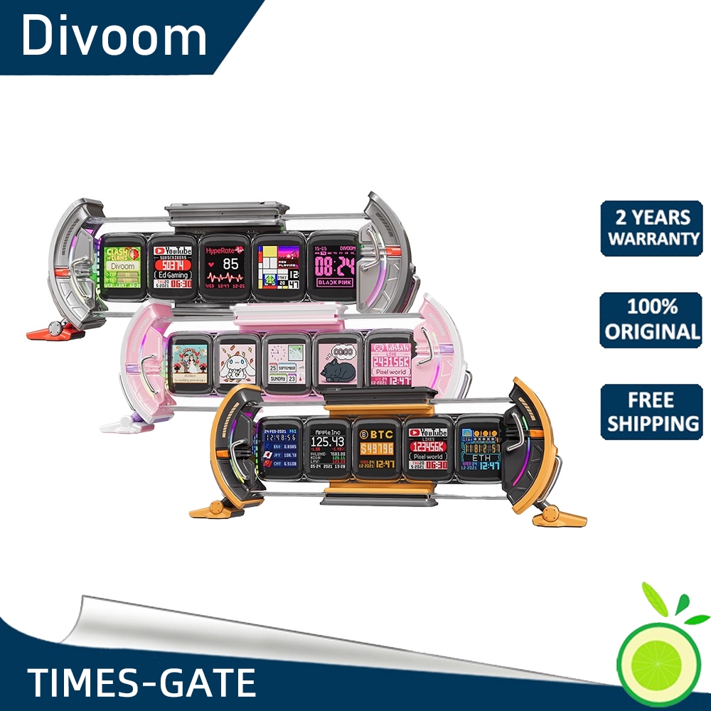 Divoom TIMES-GATE Point Sound TimesGate Time Gate RGB Glow Tube Clock ...