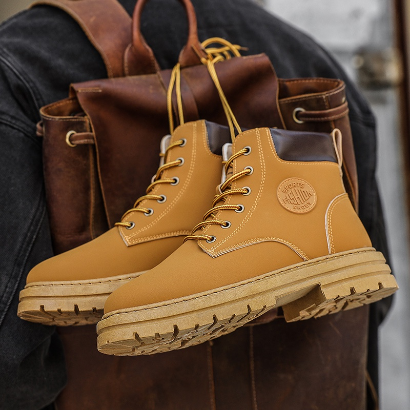 NC 2025 New Men's High Top Boots Leather Shoes Fashion Martin Boots Men ...