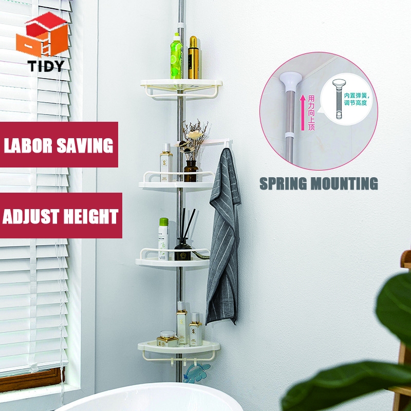 TIDY Adjustable Bathroom Rack 260cm Max Height Multi Corner Shelf ...