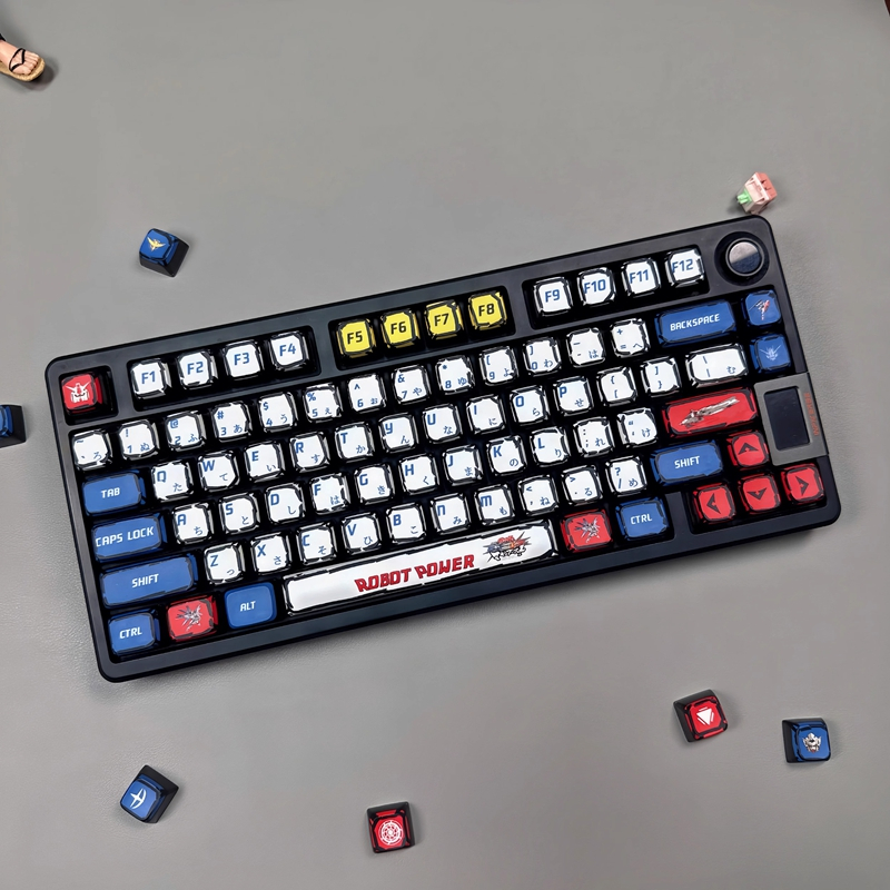 【Keycap Only】Manga Gundam Keycap 122 Keys Four Side Black Transparent ...