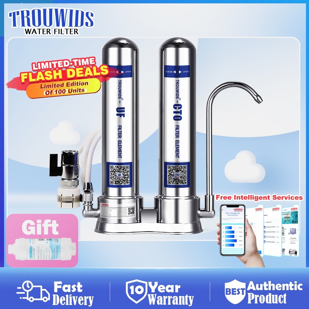 TROUWIDS Authentic 2 in 1 Alkaline Water Purifier Complete Set Water ...
