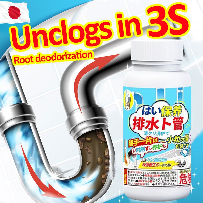 Japan 100Pcs Drainage clog remover Powerful cleaning, deodorizing ...