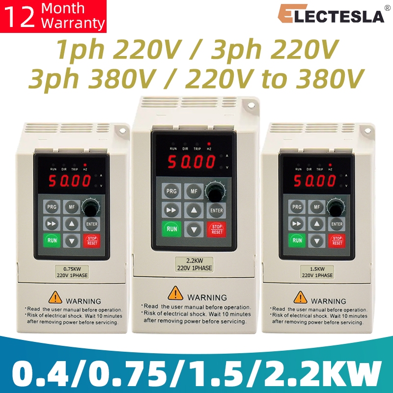 VFD 220V 380V 0.4KW 0.75KW 1.5KW 2.2KW Single-phase Three-phase Motor Speed Controller AC ...