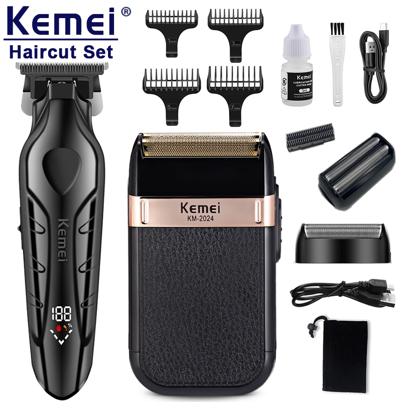 Kemei KM-2269/2024 Professional Black Hair Clipper Set Rechargeable Razor For Haircut Original ...
