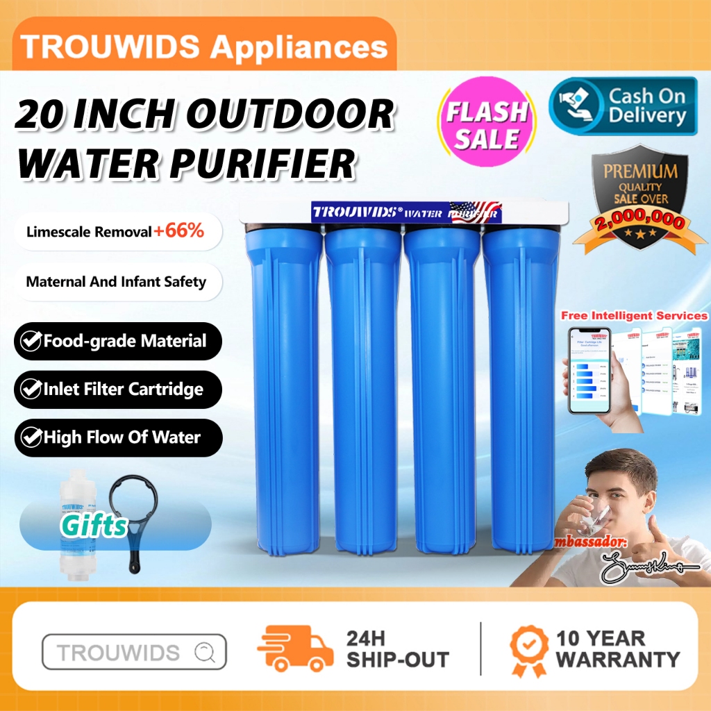 TROUWIDS 20 Inch Water Purifier 4 Stage Water Filter System For Water ...