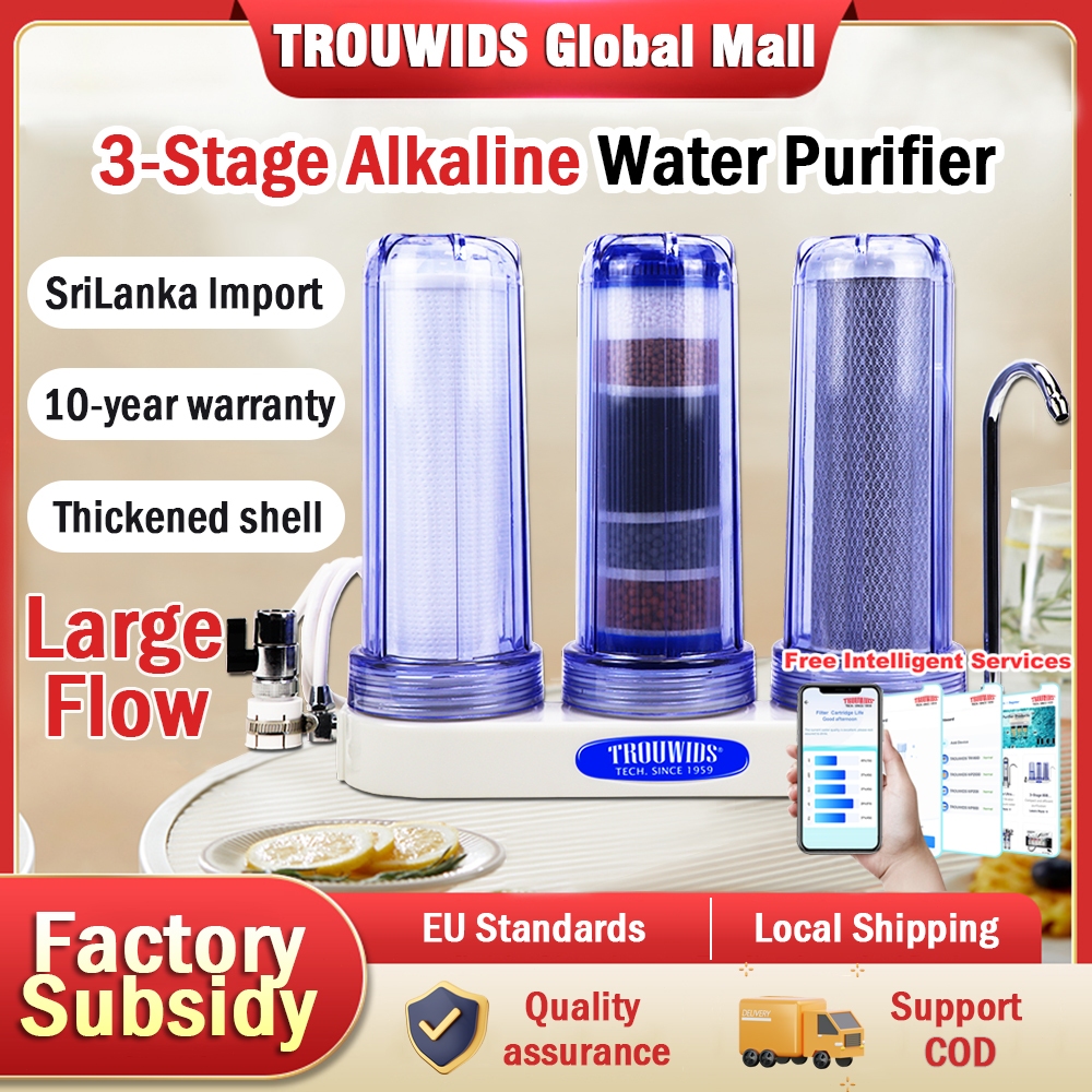 TROUWIDS Official Alkaline Water Purifier Original 3 Stage Water Filter ...
