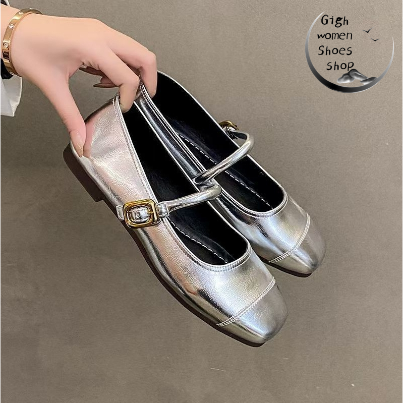 withbox Gigh Women’s Mary Jane Flats - Red/Black Doll Shoes Korean ...
