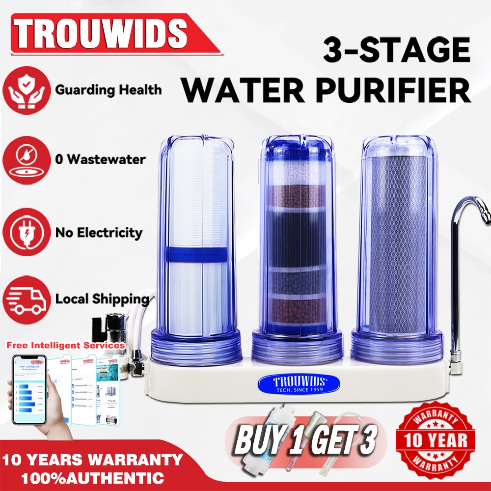 TROUWIDS 3 In 1 Water Purifier For Home Kitchen Healthy Water Filter ...